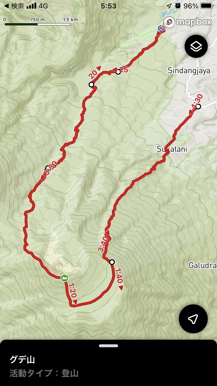 ついにインドネシアのYAMAP地図に登山... / 通天閣人さんのモーメント | YAMAP / ヤマップ
