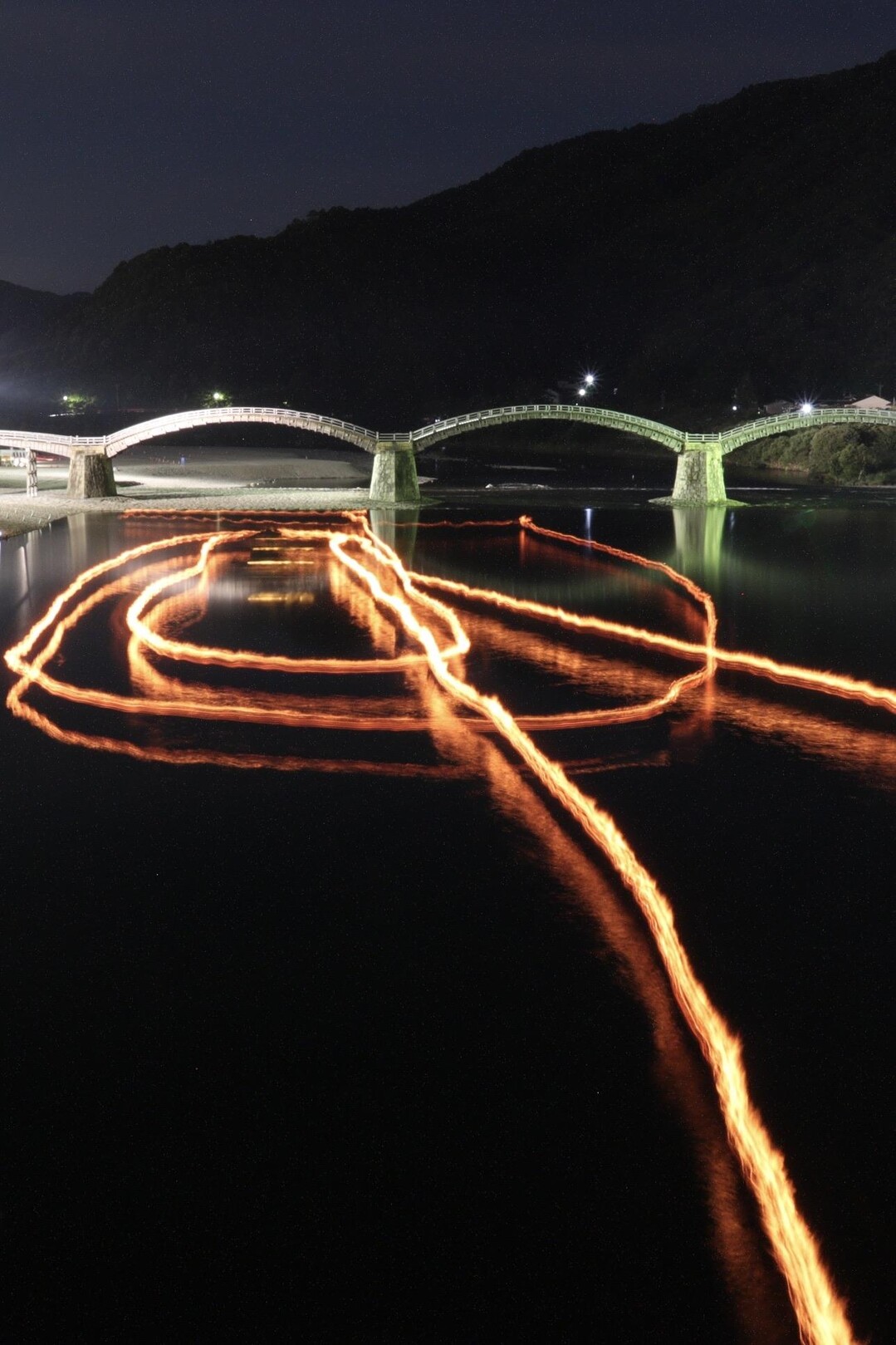錦帯橋の鵜飼 かがり火を14分間、シャッ... / GONKEさんのモーメント | YAMAP / ヤマップ