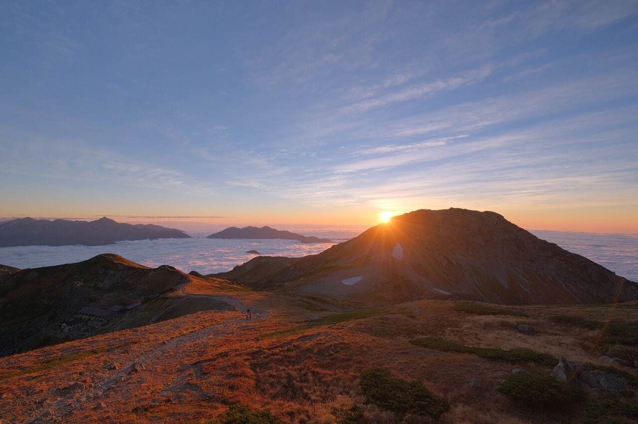 乗鞍岳白馬連峰・船越の頭・小蓮華山大日岳・白馬岳・丸山黒部市・白馬鑓ヶ岳・天狗の頭 Scさんの白馬岳・小蓮華山の活動