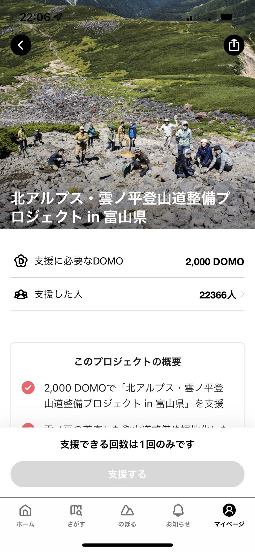 期限切れそうなDOMO使って支援してみた... / しゃおさんのモーメント | YAMAP / ヤマップ