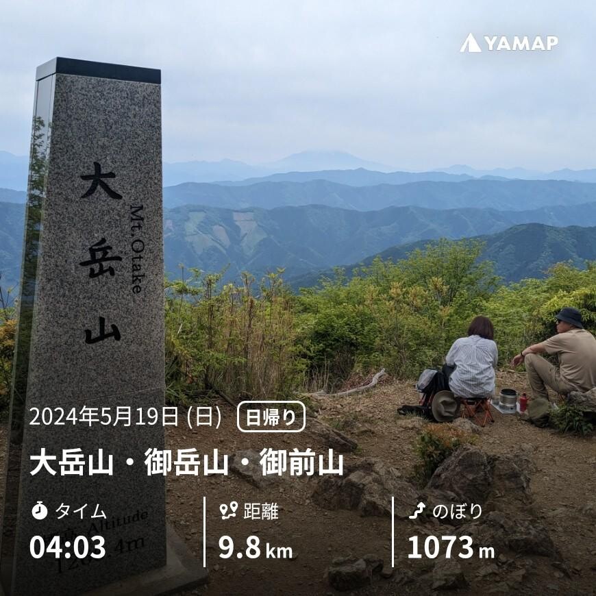 御岳山・大岳山 / さわだ ゆうへいさんの大岳山・御岳山・御前山の活動データ | YAMAP / ヤマップ