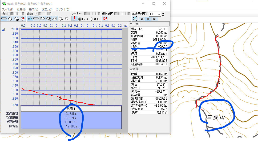 三俣北峰ルート急峻度・・・60度 70m... / sin358さんのモーメント | YAMAP / ヤマップ