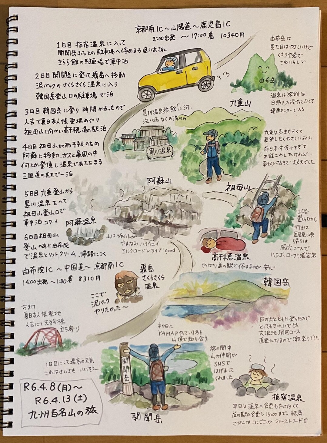 九州百名山の旅 絵日記編🎨🖌 / Sawaさんのモーメント | YAMAP / ヤマップ