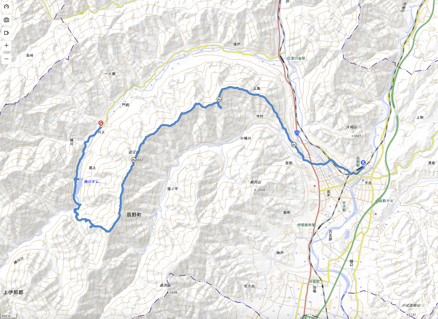辰野駅 → 城山・穴倉山・近江山 → 横川ダム / RYZさんの大城山・鶴ヶ峰・諏訪高尾山の活動データ | YAMAP / ヤマップ