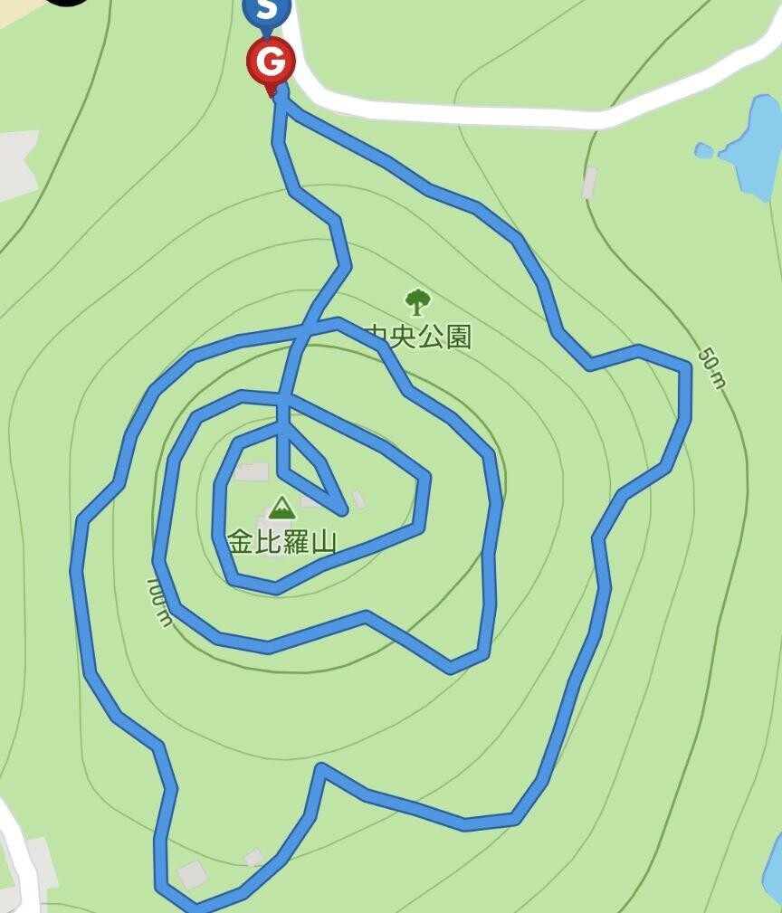 MRI 撮影後に金比羅山で 2回目のグルクル巻ウォーキング / 秋秋さんのウォーキングの活動データ | YAMAP / ヤマップ