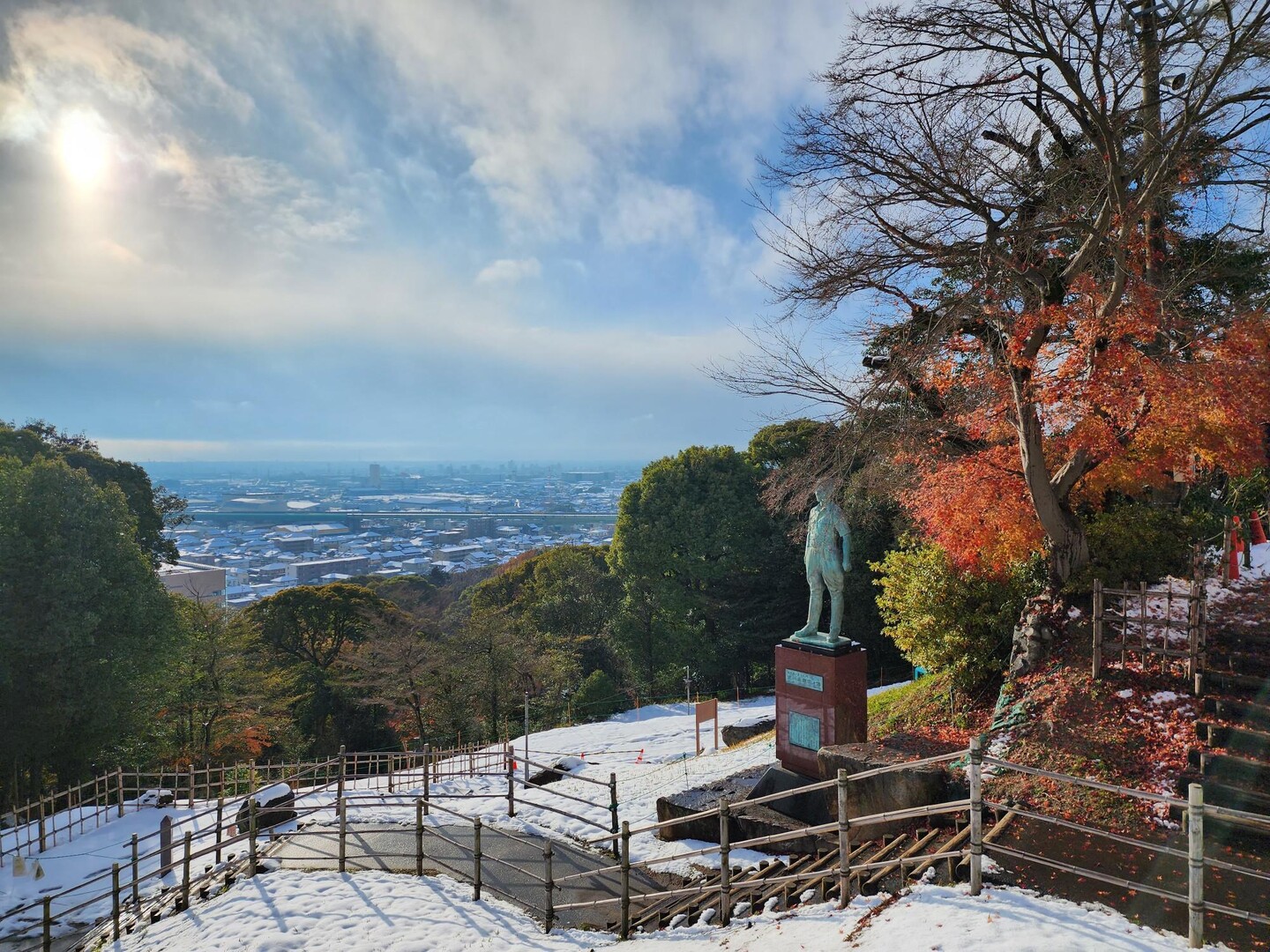 初雪の小牧山 / Kombatさんのウォーキングの活動データ | YAMAP / ヤマップ