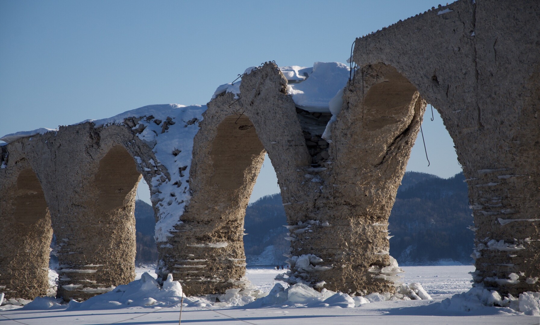 冬晴れのタウシュベツ川橋梁 / skさんのタウシュベツ川橋梁の活動データ | YAMAP / ヤマップ